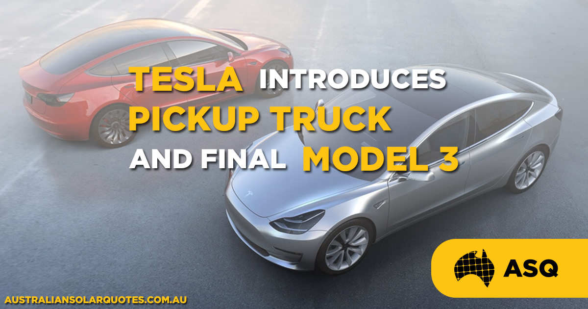Tesla Introduces Pickup Truck and Final Model 3